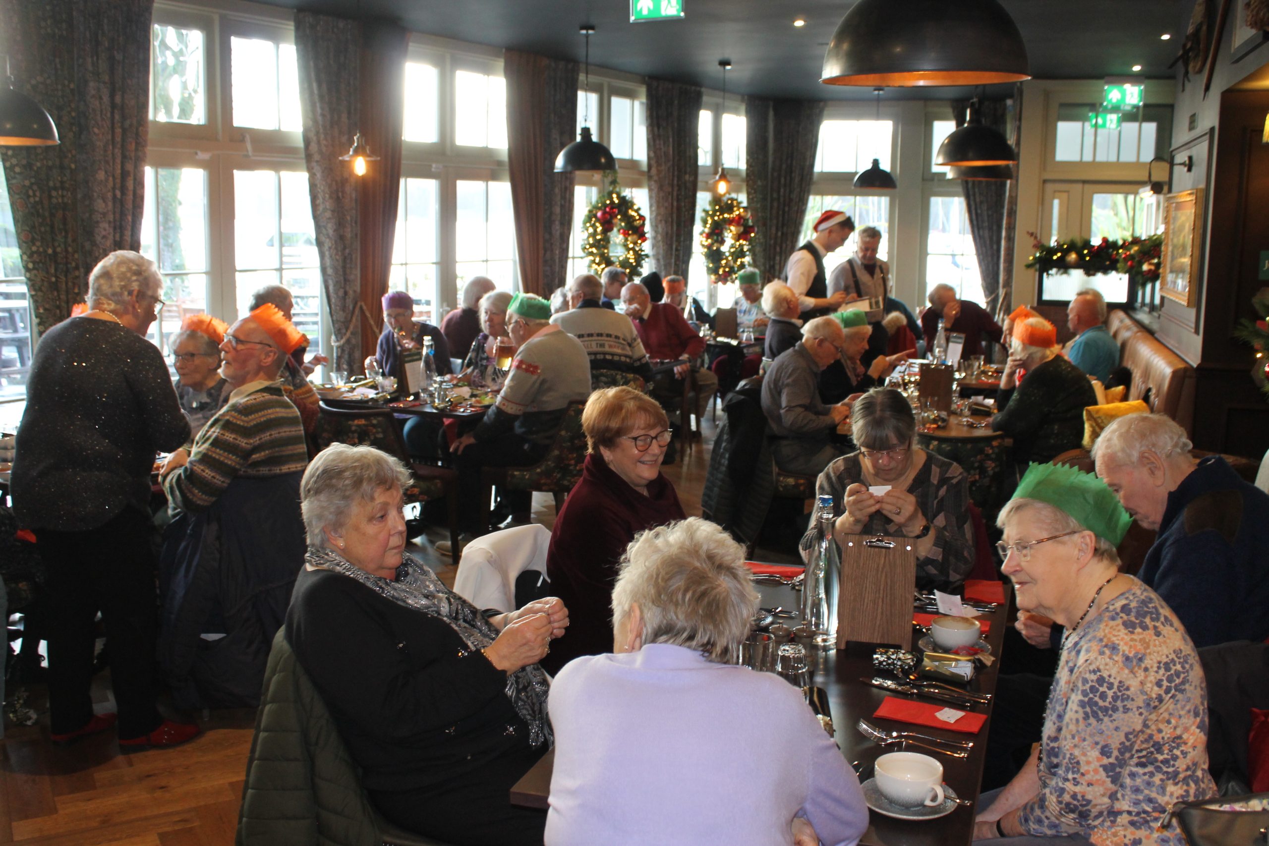 Christmas dinner is served to residents at The Waterhead Inn